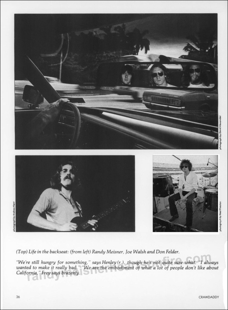 American magazine and newspaper interviews with Randy Meisner and the ...