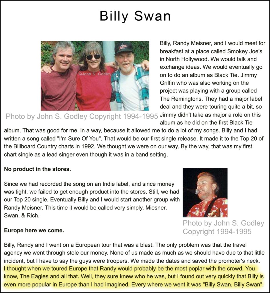 Meisner, Swan and Rich Band 1992 - Randy Meisner Hearts On Fire